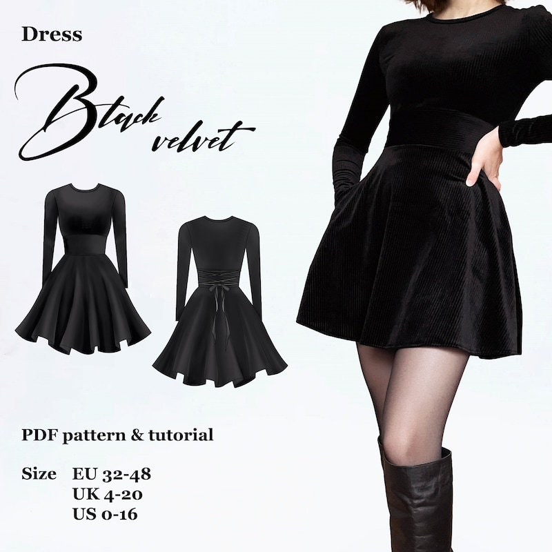 Flowy Little Black Dress - Etsy UK