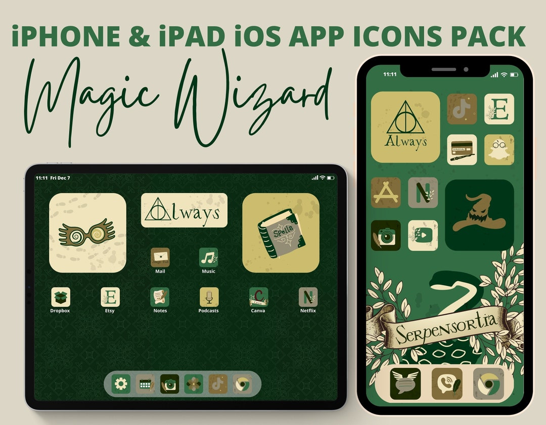 Dark Magic Wizard iPhone & iPad App Icons, Wizarding Icons Pack ...