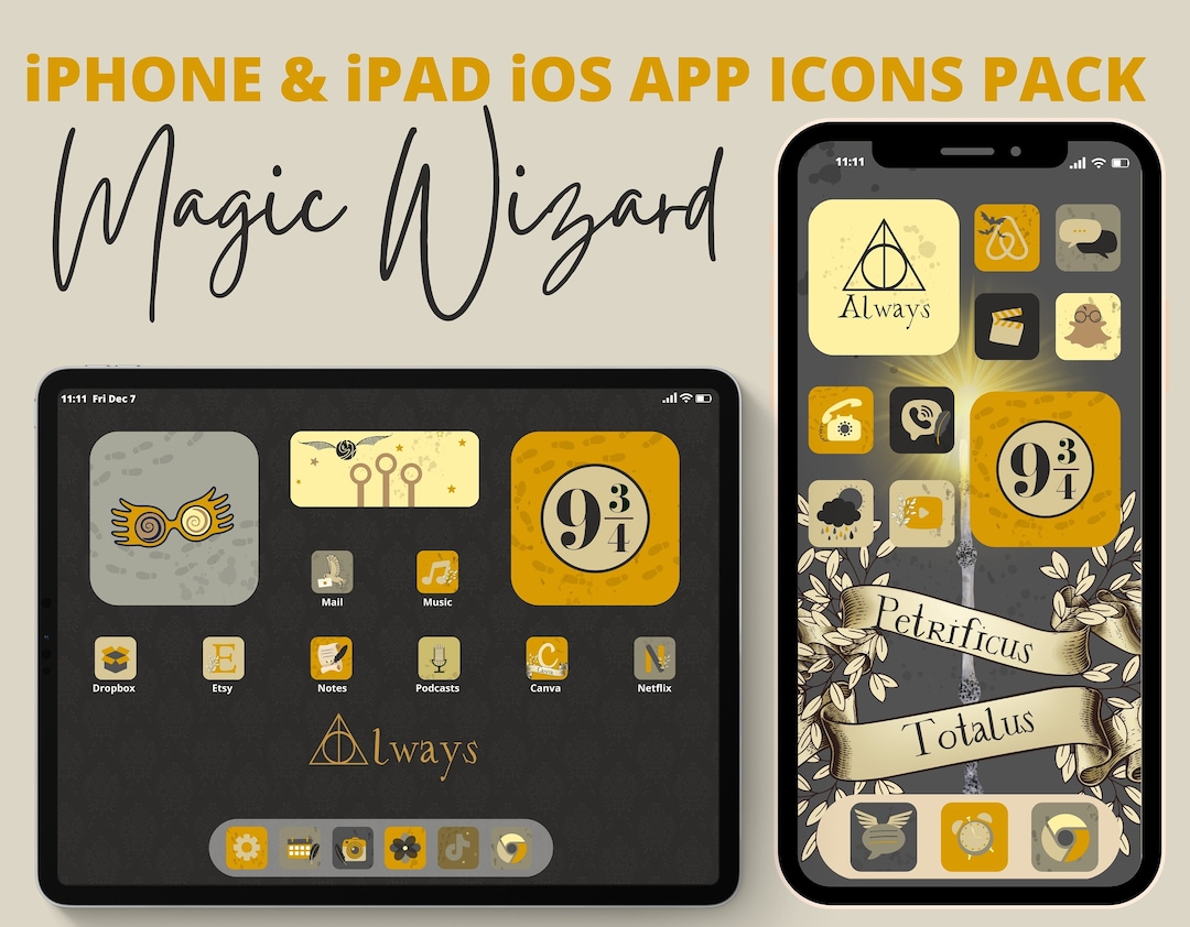 Magic Wizard iPhone & iPad App Icons, Wizarding Icons Pack, Wizards App ...