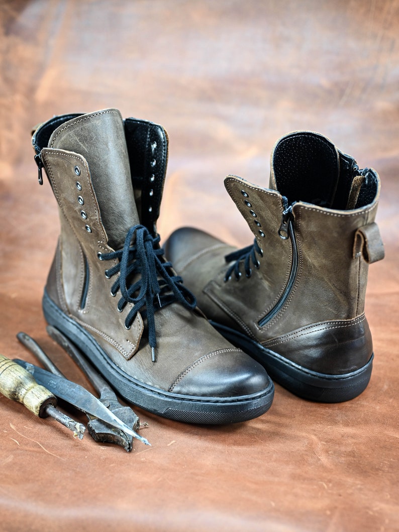 Handmade Italian Leather Boots, Men's High Boots, Leather Boots Men ...