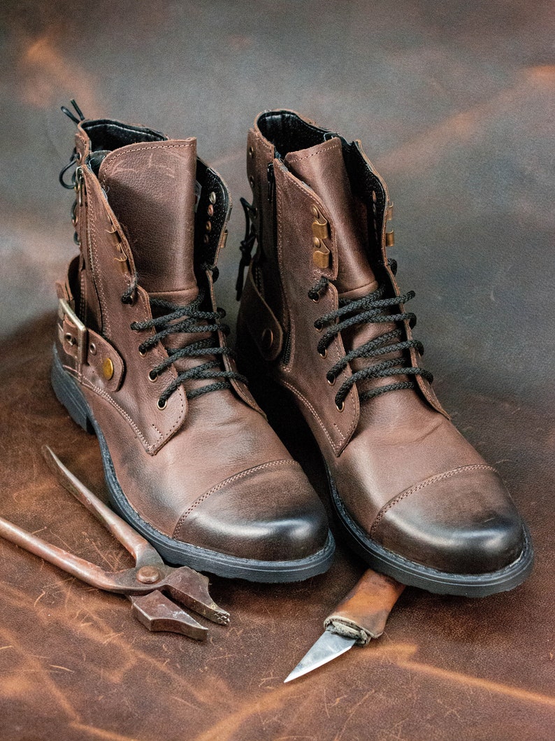 Boots Mens Boots Lace up Boots Mens High Boots Leather - Etsy