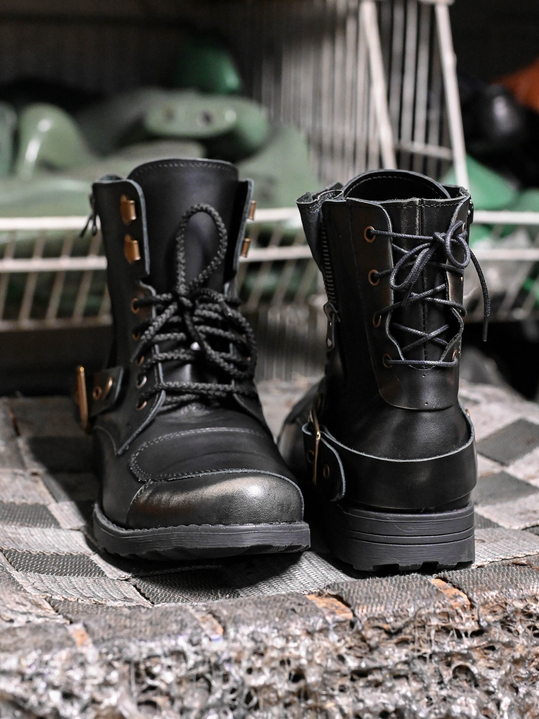 Handmade Italian Leather Motorcycle Boots Men's High - Etsy