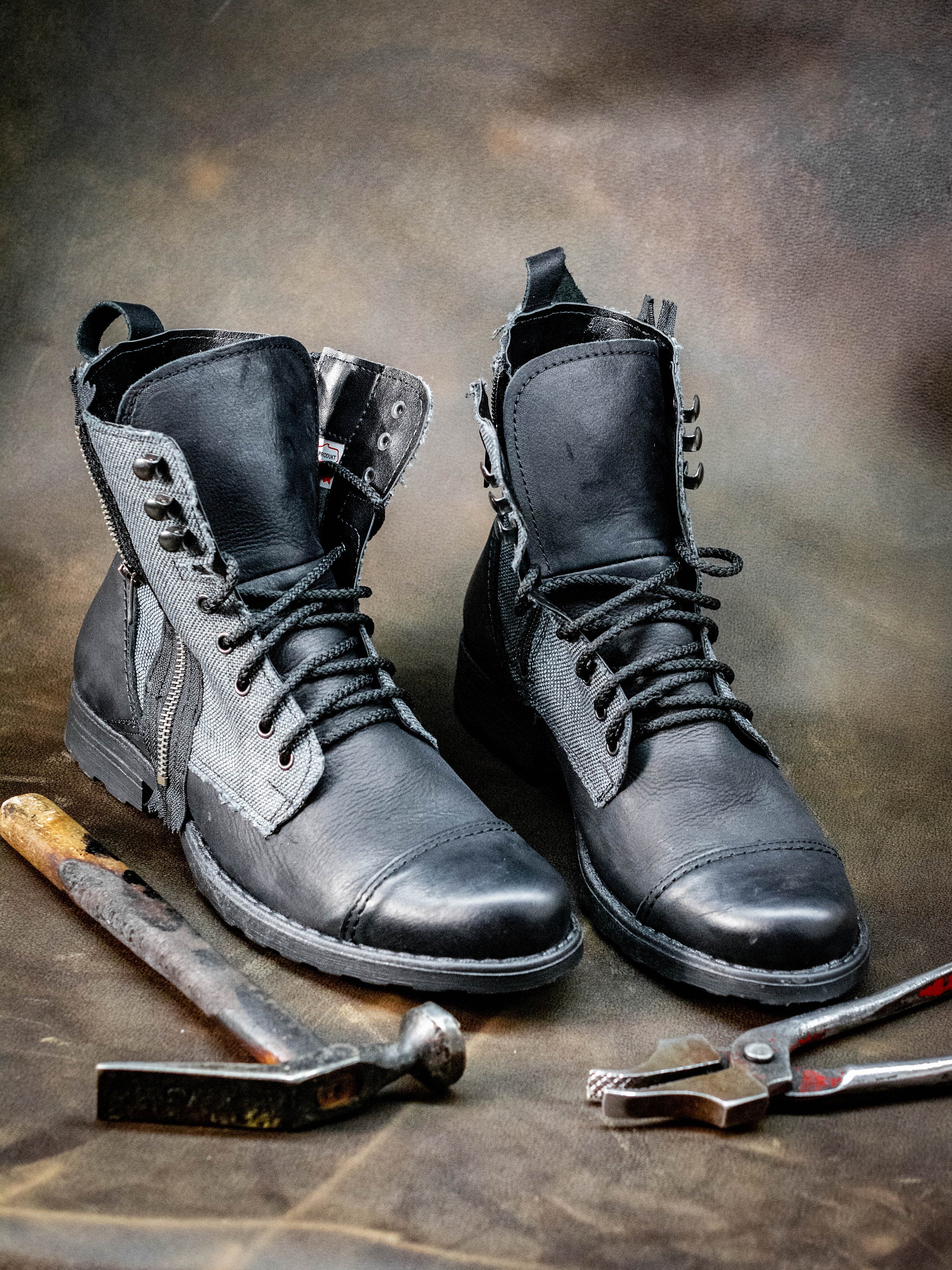 Linen Shoes Mens Boots Lace up Linen Boots Mens High Boots - Etsy