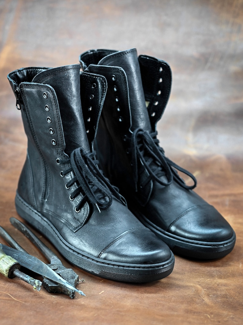 Handmade Italian Leather Boots, Men's High Boots, Leather Boots Men ...