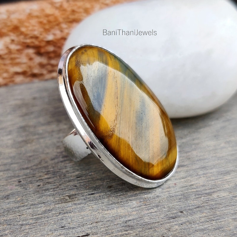 Tiger Eye Ring - Etsy