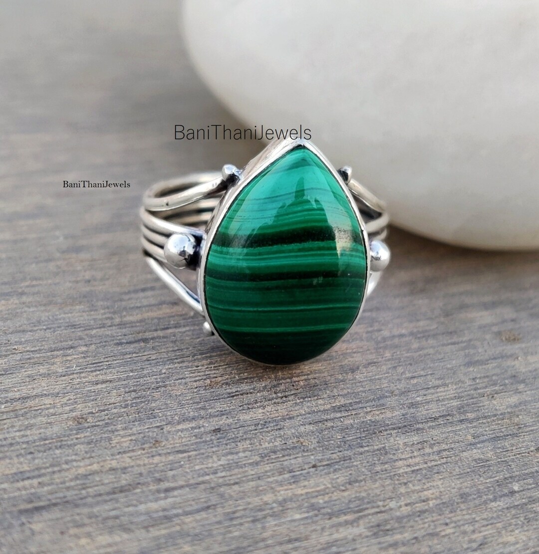 Malachite Ring, Handmade Ring, 925 Silver Sterling Ring, Gemstone Ring ...