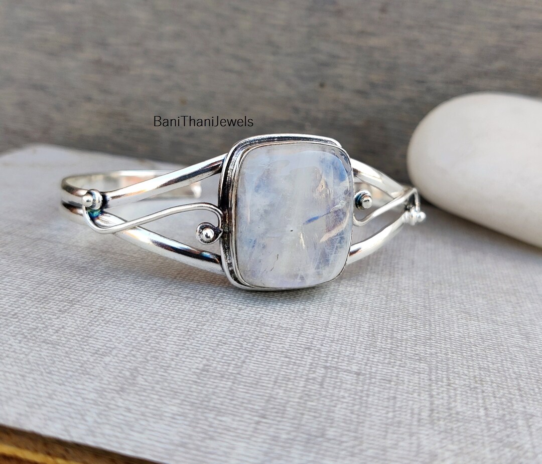 Moonstone Bangle, 925 Sterling Silver Bangle, Handmade Bangle ...