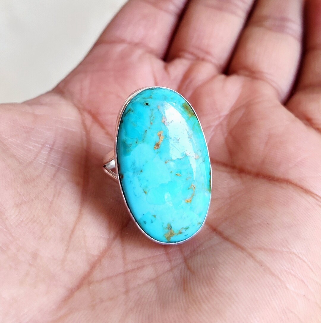 Mohave Turquoise Ring, Turquoise Jewelry, Turquoise Ring, 925 Silver Sterling Ring, Mohave Ring ...