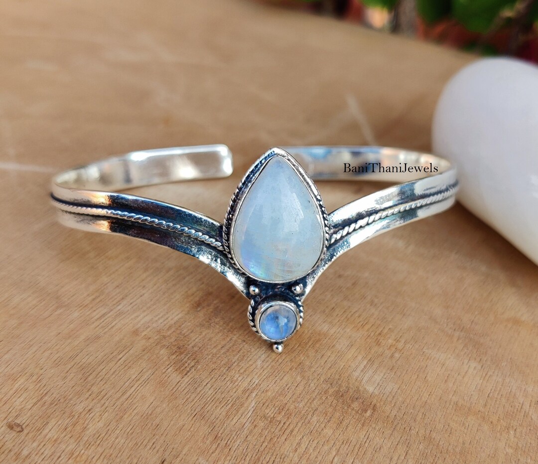 Moonstone Bangle, Moonstone Bracelet, Gemstone Bangle, Women Bangle ...