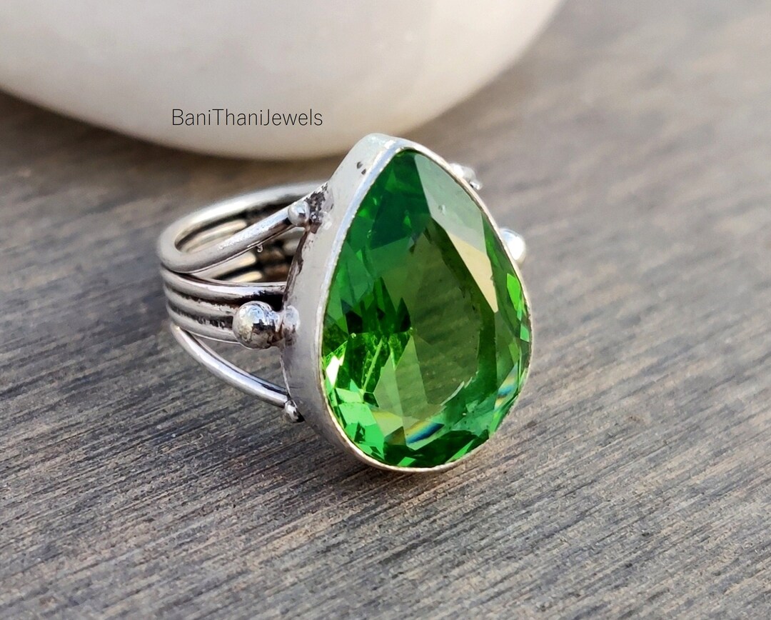 Peridot Ring, 925 Sterling Silver Ring, Dainty Ring, Pretty Ring ...