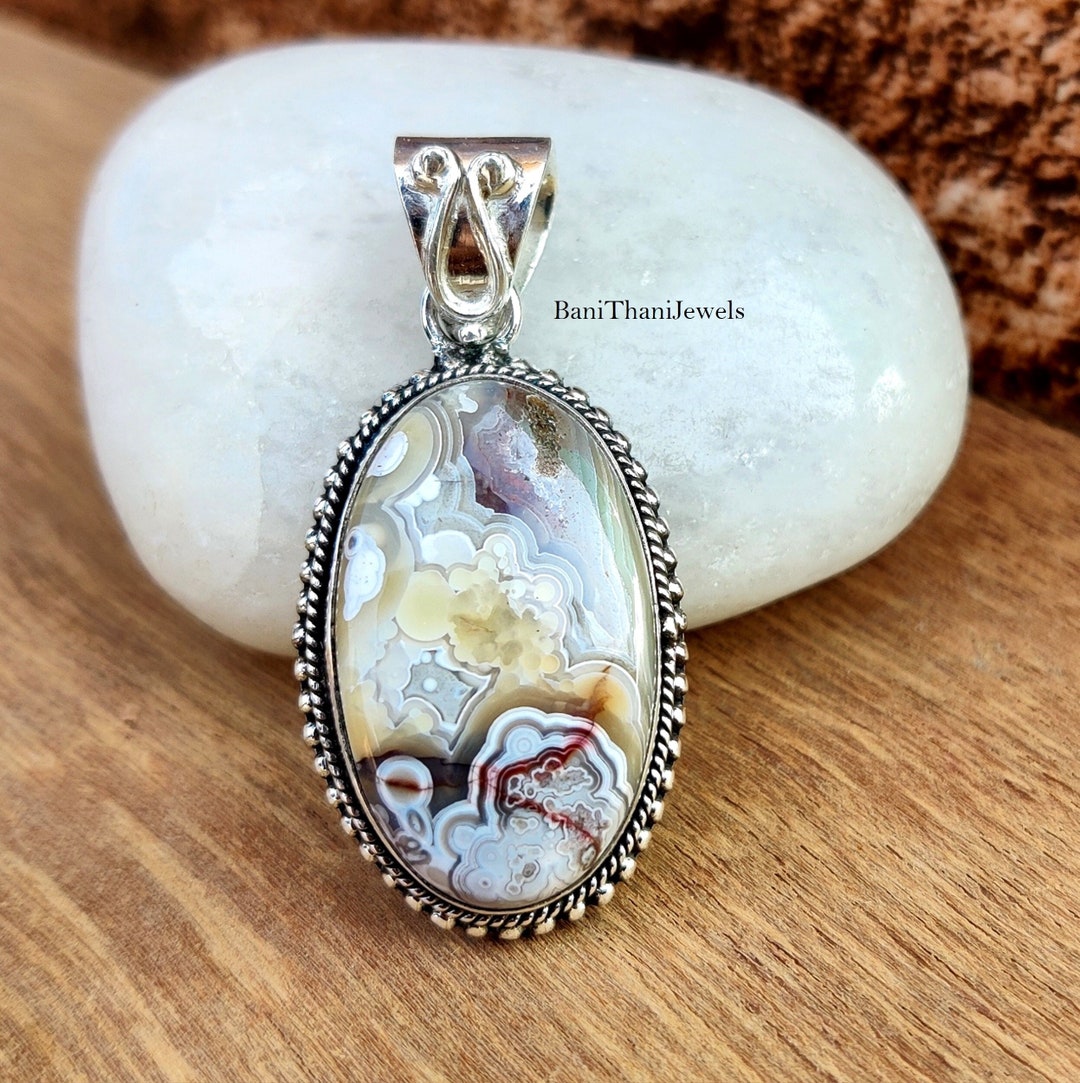 Crazy Lace Pendant, 925 Silver Sterling Pendant, Handmade Pendant ...