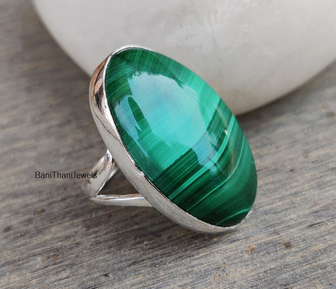 Malachite Ring, 925 Silver Sterling Ring, Gemstone Ring, Handmade Ring ...