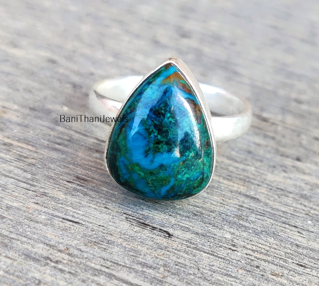 Handmade Shattuckite 925 Sterling Silver Ring: Women's Gemstone Jewelry ...
