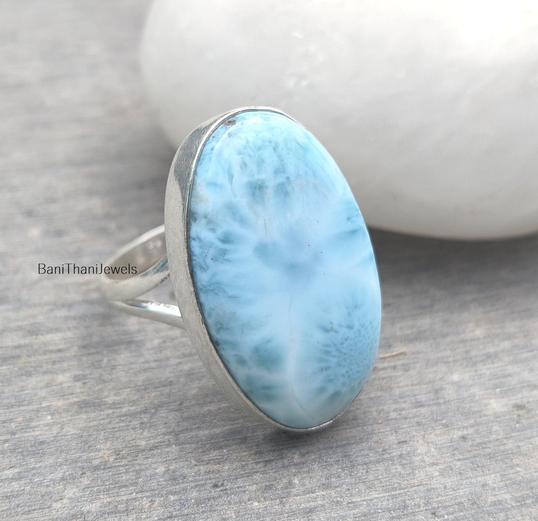 Larimar Ring, Larimar Jewelry, Pretty Ring, Women Ring, Gemstone Ring ...