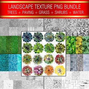 Landscape Design Texture Pack, Tree Plan View, Landscape Design, Grass ...