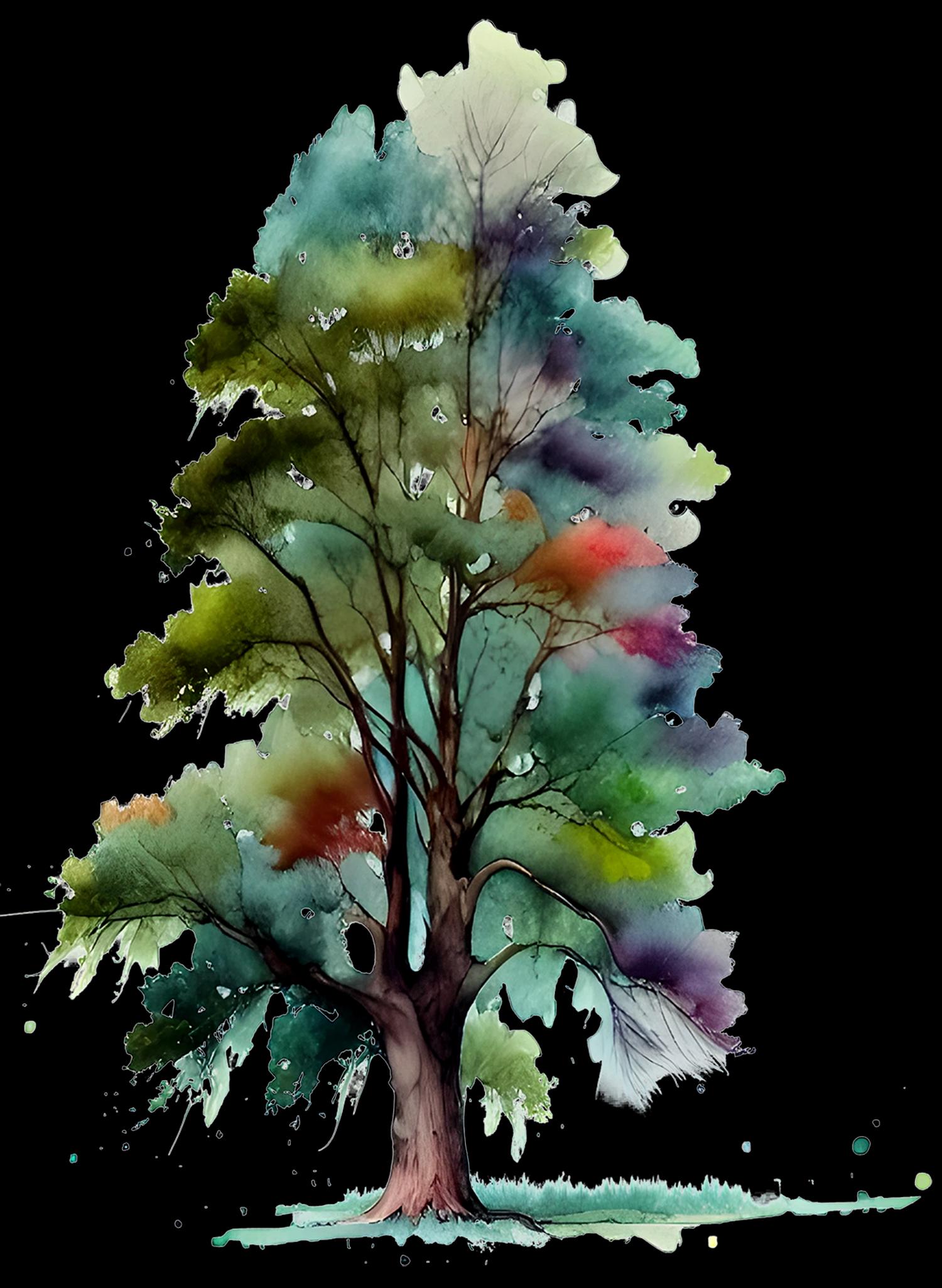 Watercolor Tree Clipart, 35 High Quality Pngs, Digital Download ...