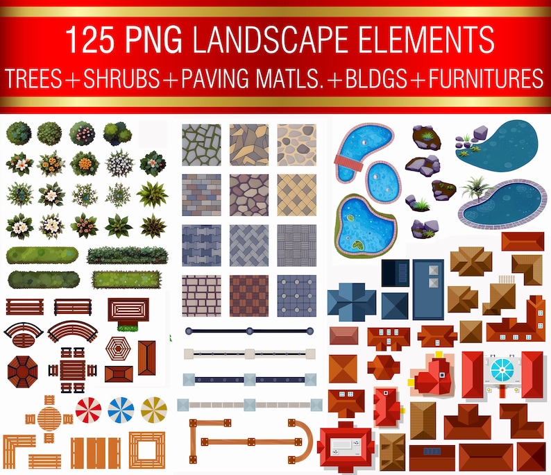 Landscape Design Elements, Landscape Templates, Outdoor Furniture ...