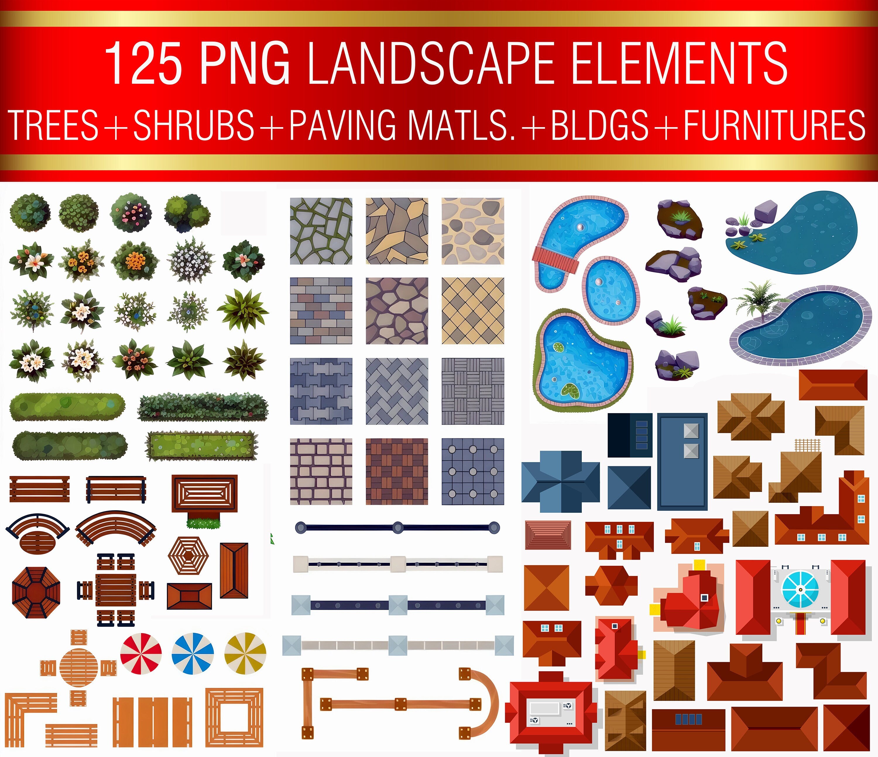 Landscape Design Elements, Landscape Templates, Outdoor Furniture ...