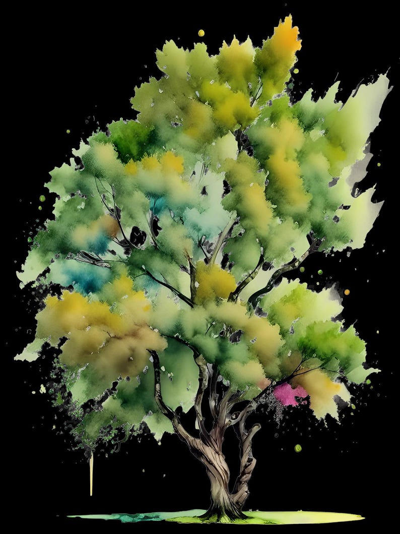 Watercolor Tree Clipart, 35 High Quality Pngs, Digital Download ...