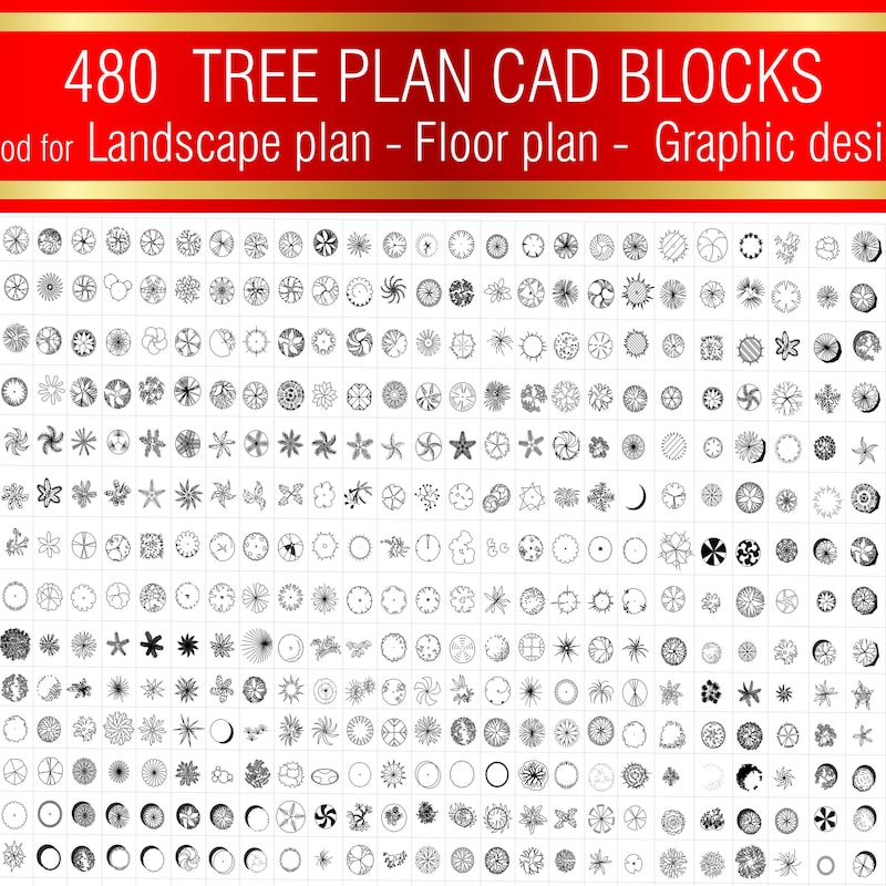 Trees Plan Autocad - Etsy UK