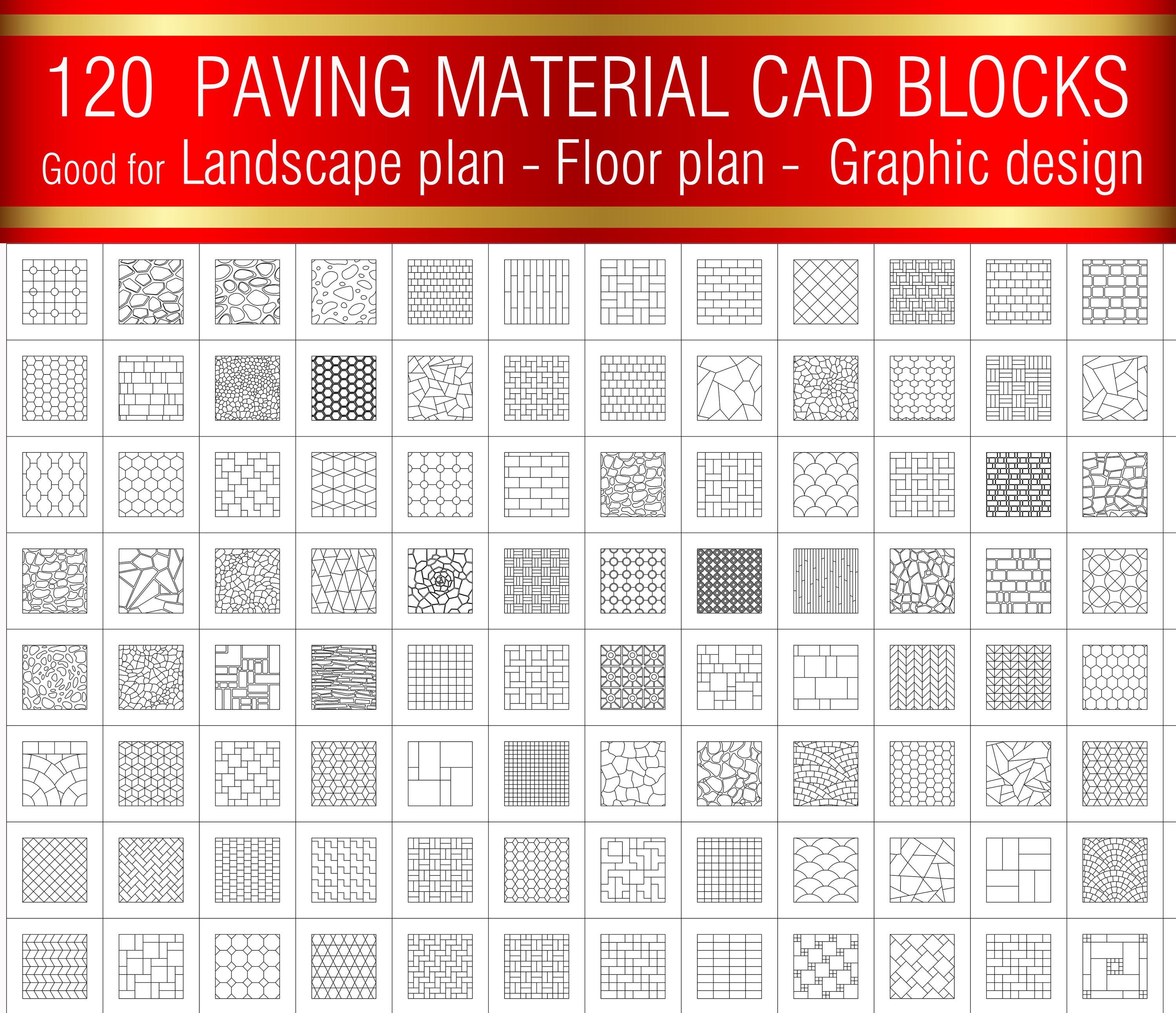 Paving Pattern CAD Blocks | Landscape Architecture DWG Autocad Symbols ...