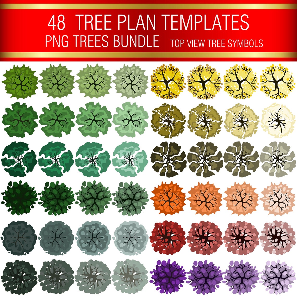 Tree Top View PNG Templates, Tree Top View Stamps, Tree Plan View ...