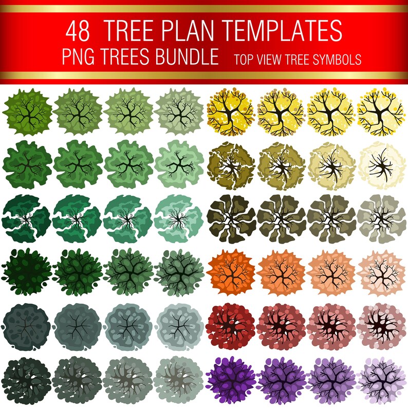 Tree Top View PNG Templates, Tree Top View Stamps, Tree Plan View ...