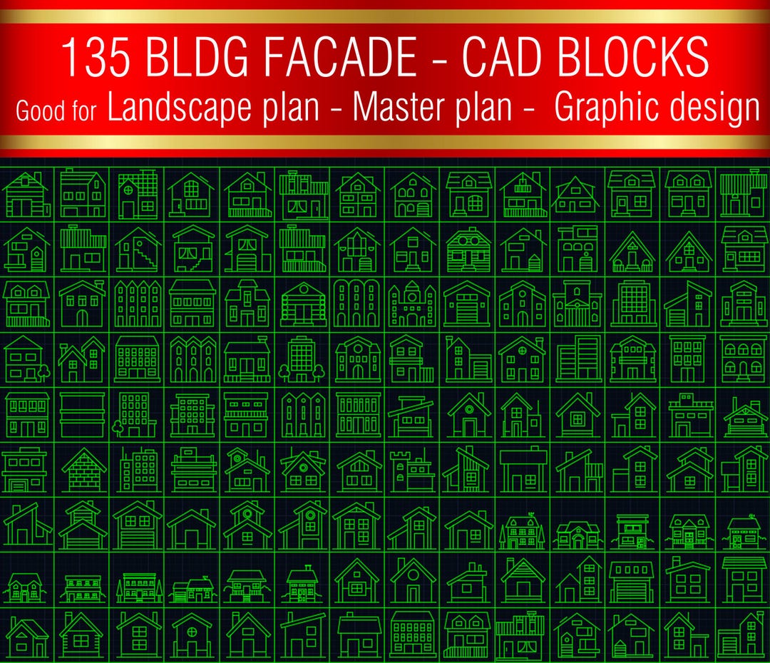 Architectural House Facade CAD Collection | Autocad DWG Blocks ...
