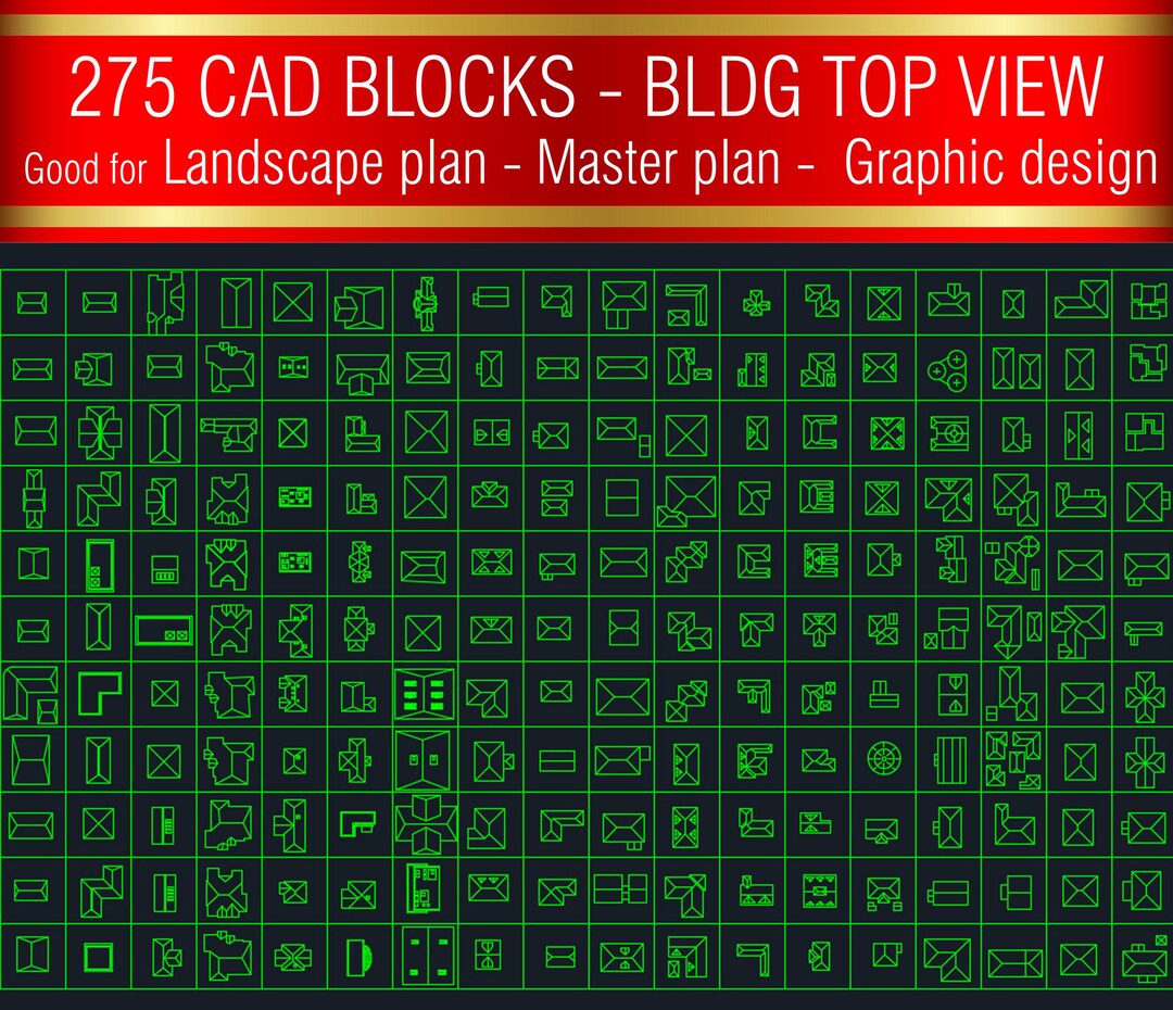 DWG Building Footprint Blocks | Architecture CAD Symbols for Site ...