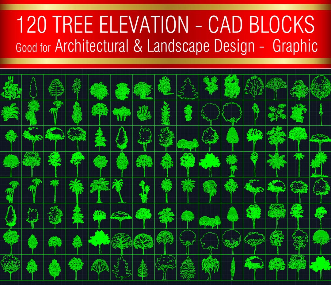 Tree Elevation CAD Blocks | DWG Autocad Symbols for Architecture ...