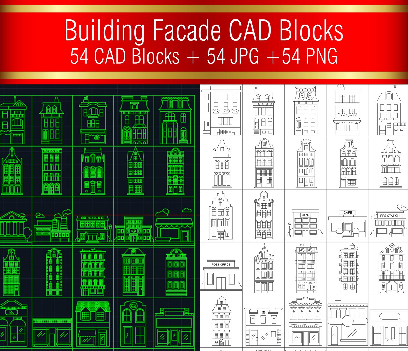Building Facade CAD Blocks | Tower Elevation DWG Files (digital ...