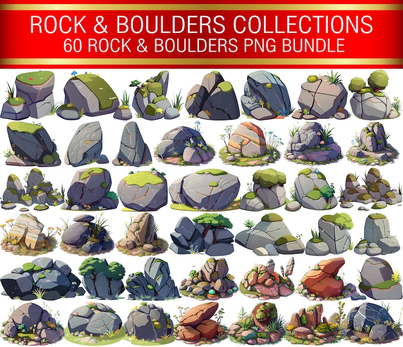 Rock & Boulders Collection in PNG File, Rocks and Stone Textures, Rock ...