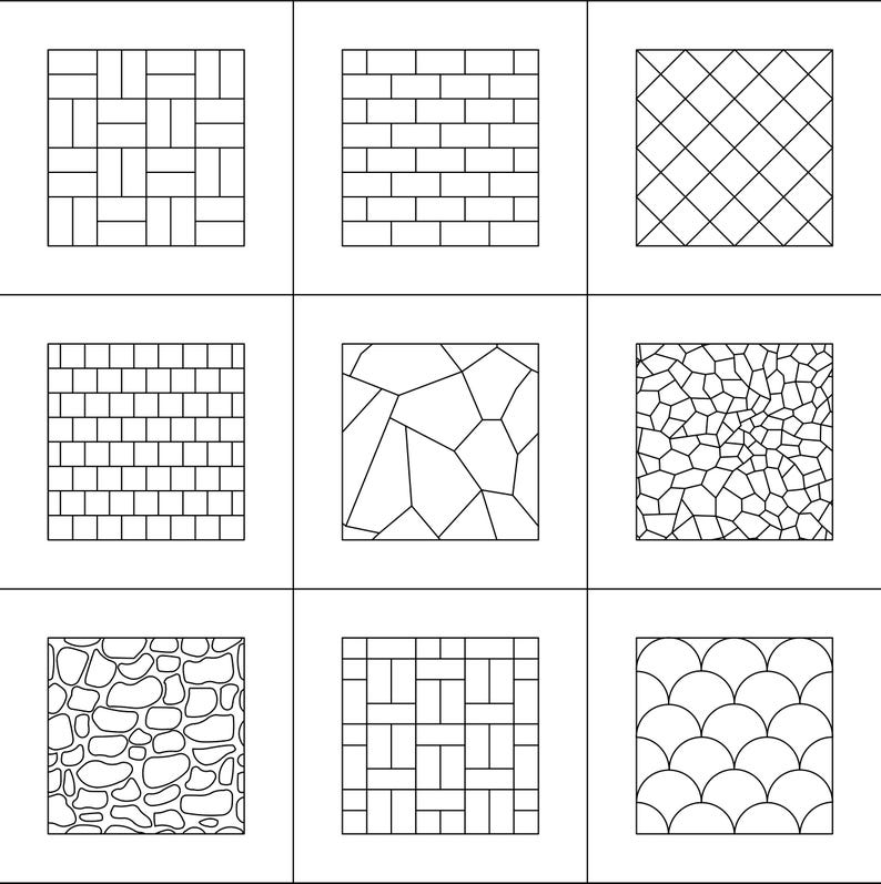 Paving Material Templates CAD Blocks | Paving Pattern DWG File ...