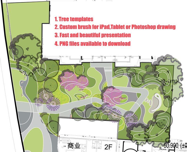 Landscape Tree Plan View PNG, Landscape Element, Treetop Templates ...