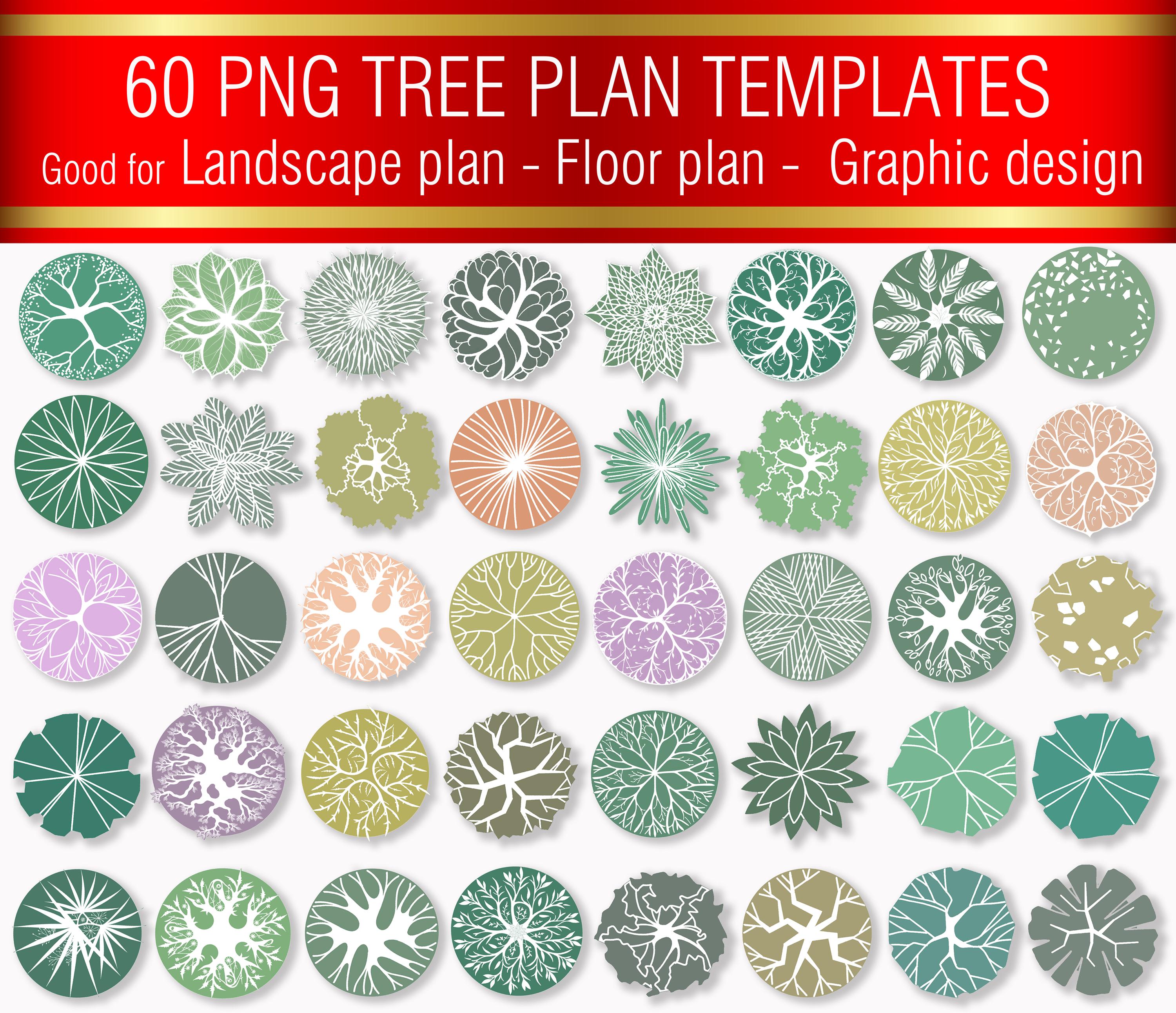 Landscape Tree Clipart, Tree Plan View, Flat Tree Clipart, Plant Top ...