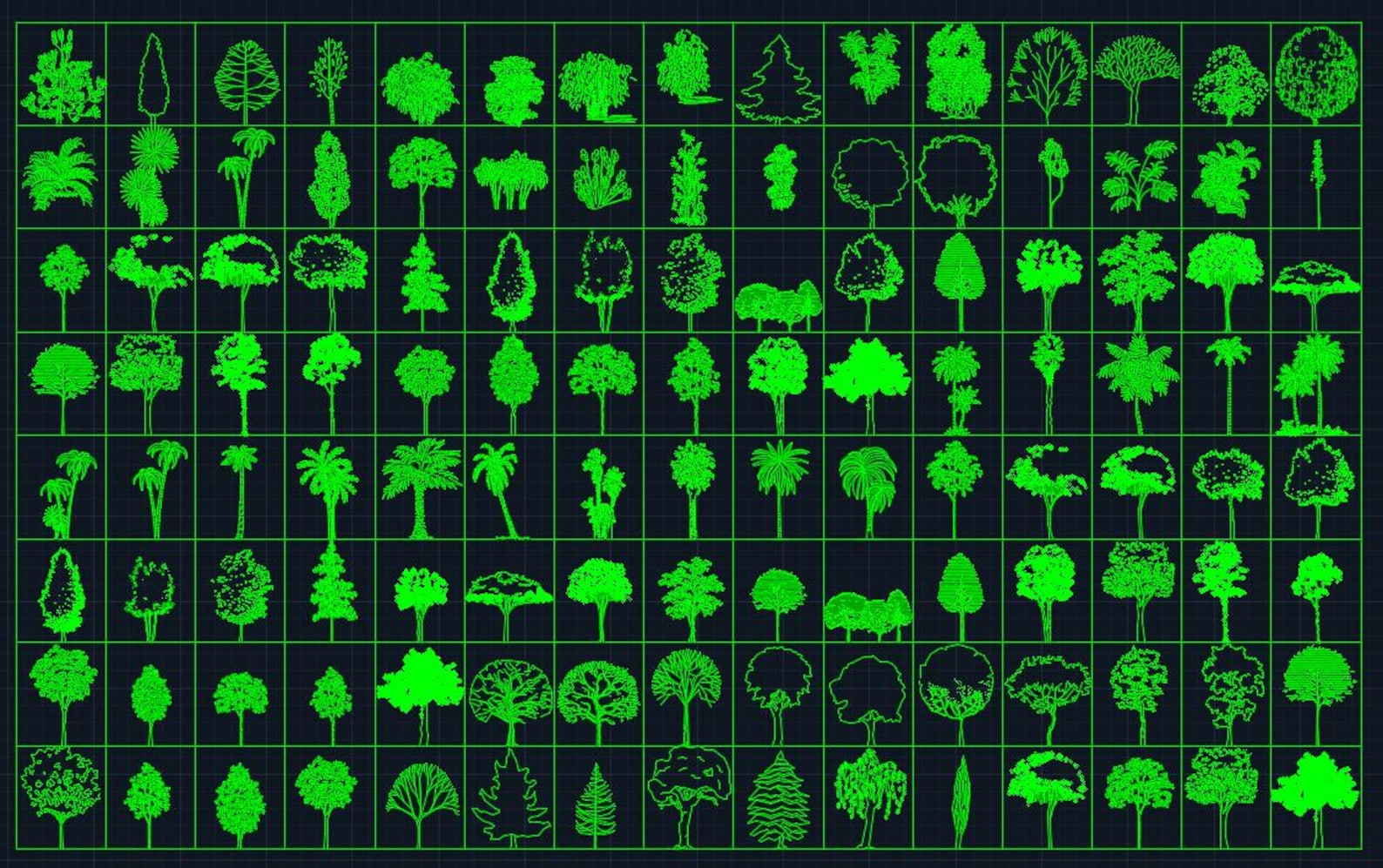 Tree Elevation CAD Blocks | DWG Autocad Symbols for Architecture ...