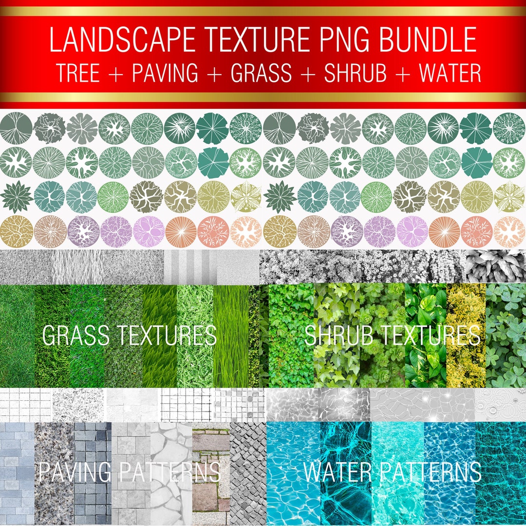 Landscape Texture Pack PNG Tree Plan View PNG Tree Stamps Landscape ...