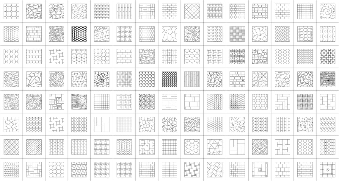 Paving Pattern CAD Blocks | Landscape Architecture DWG Autocad Symbols ...