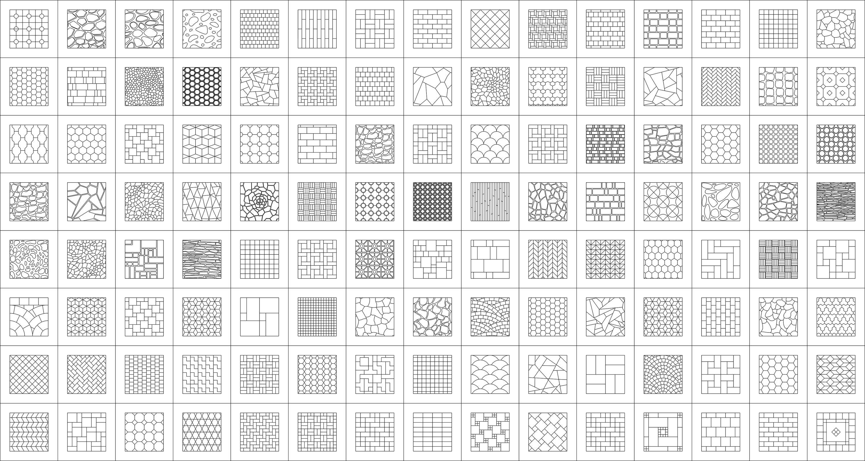 Paving Pattern CAD Blocks | Landscape Architecture DWG Autocad Symbols ...
