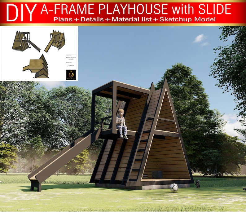 A-frame Playhouse With Slide DIY Plan (digital Download) - Etsy