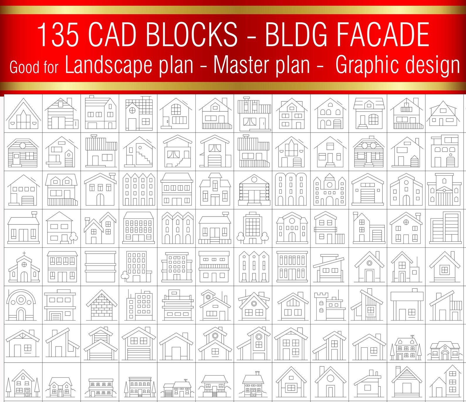 House Facade CAD Blocks | Residential Elevation DWG Files for Autocad ...