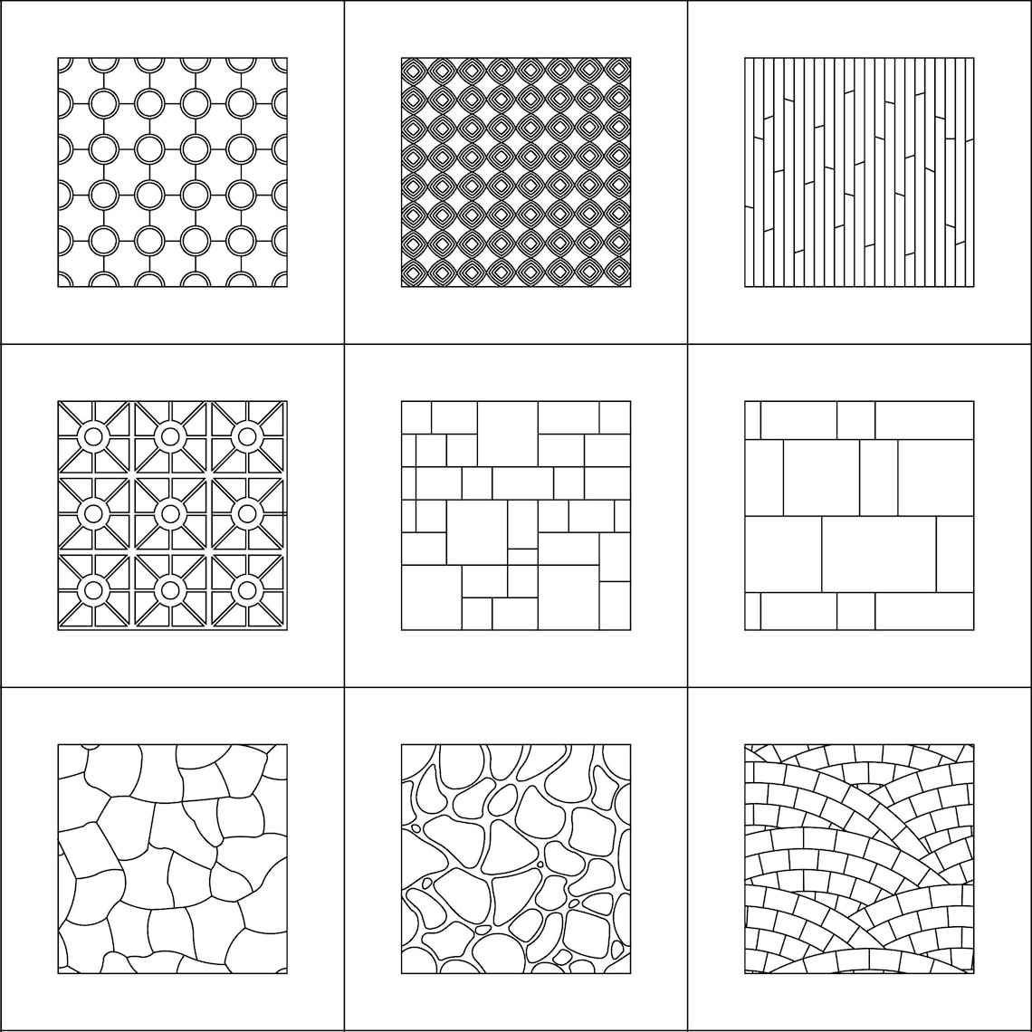Paving Pattern CAD Blocks | Landscape Architecture DWG Autocad Symbols ...