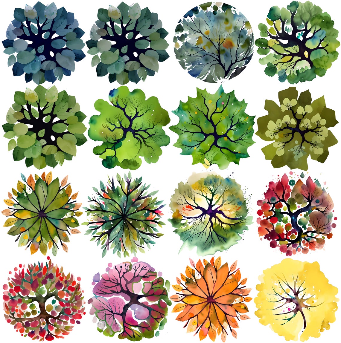 Landscape Design Texture Pack, Tree Plan View, Landscape Design, Grass ...