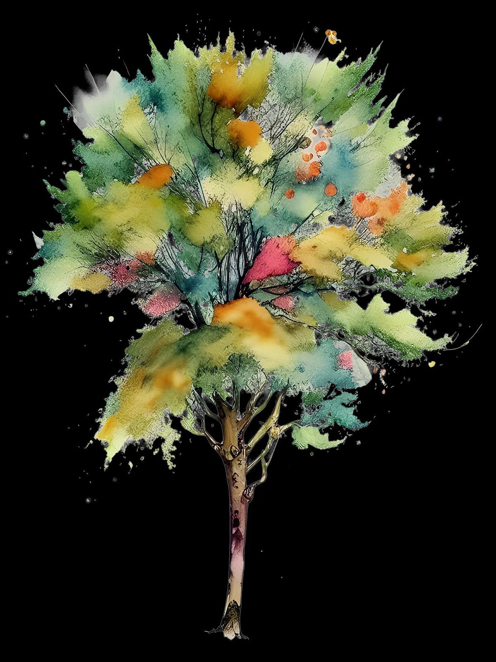 Watercolor Tree Clipart, 35 High Quality Pngs, Digital Download ...