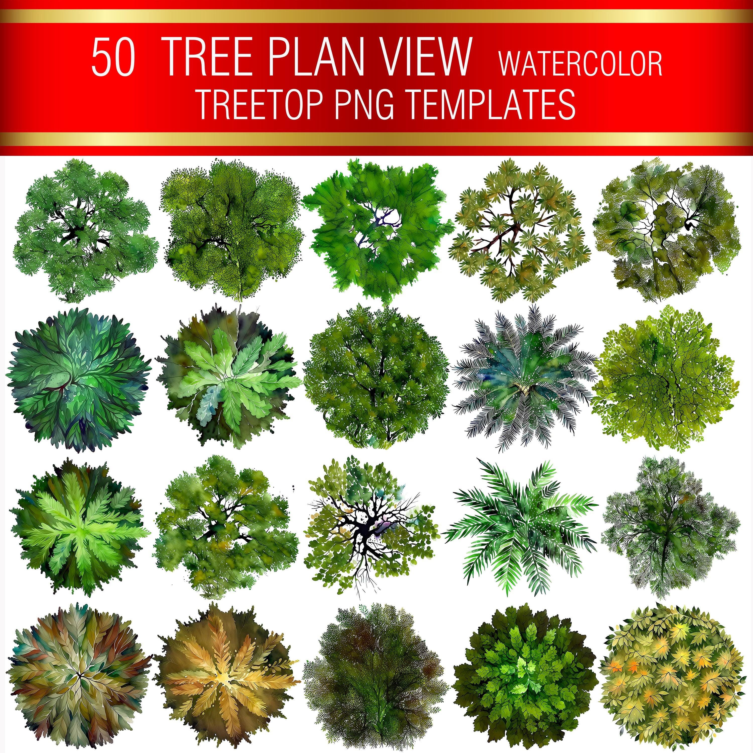 Tree Top View PNG Clipart | Landscape Design Elements & Architecture ...
