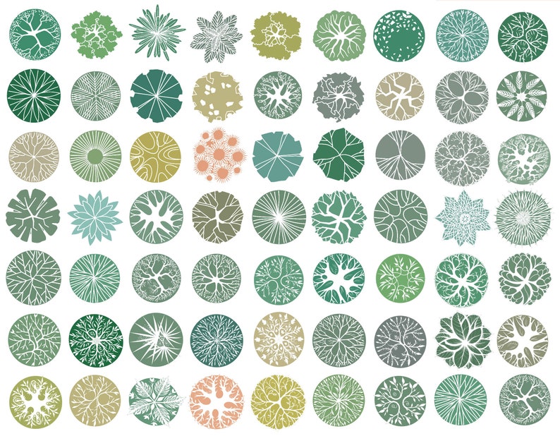 Landscape Tree Top View PNG Bundle | Architecture Symbols, Procreate ...
