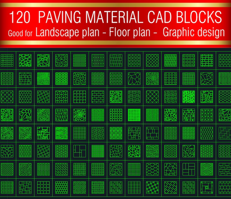 Paving Material Templates CAD Blocks | Paving Pattern DWG File ...