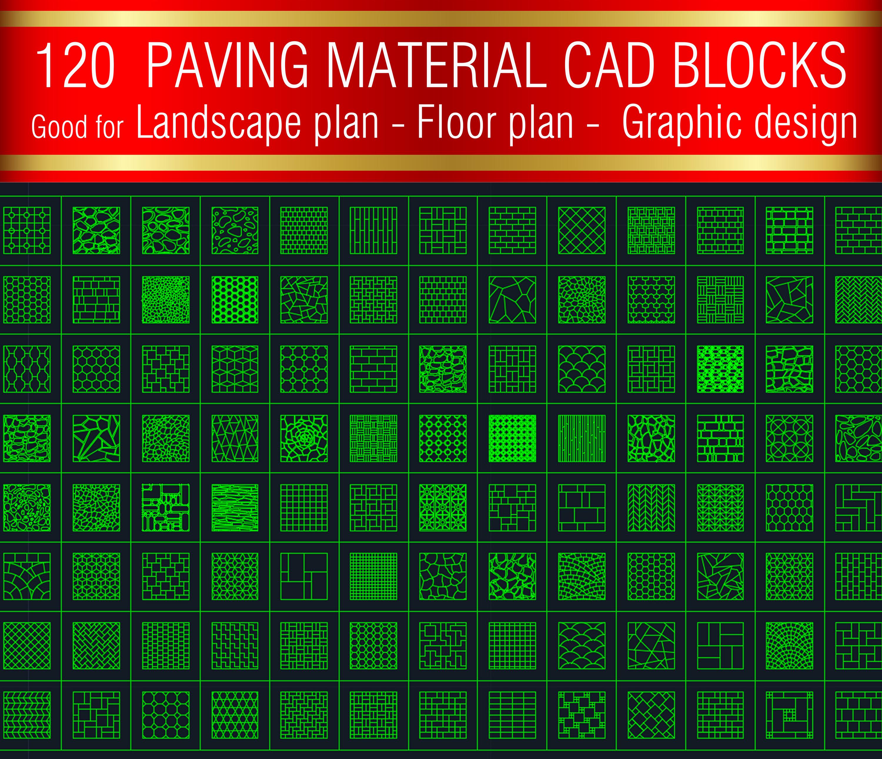 Paving Material Templates CAD Blocks | Paving Pattern DWG File ...