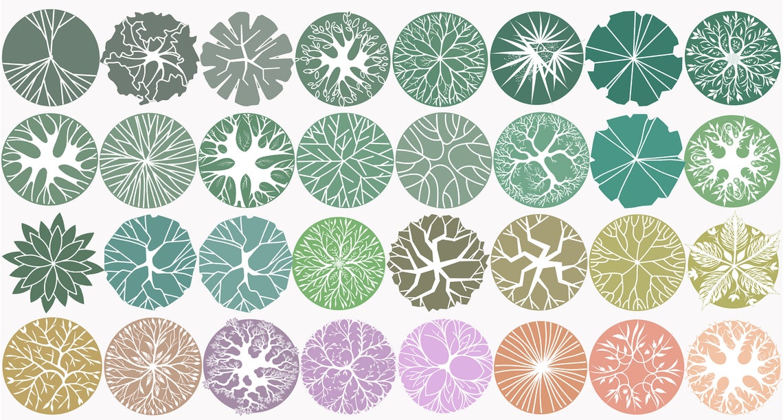 Landscape Texture Pack PNG Tree Plan View PNG Tree Stamps Landscape ...