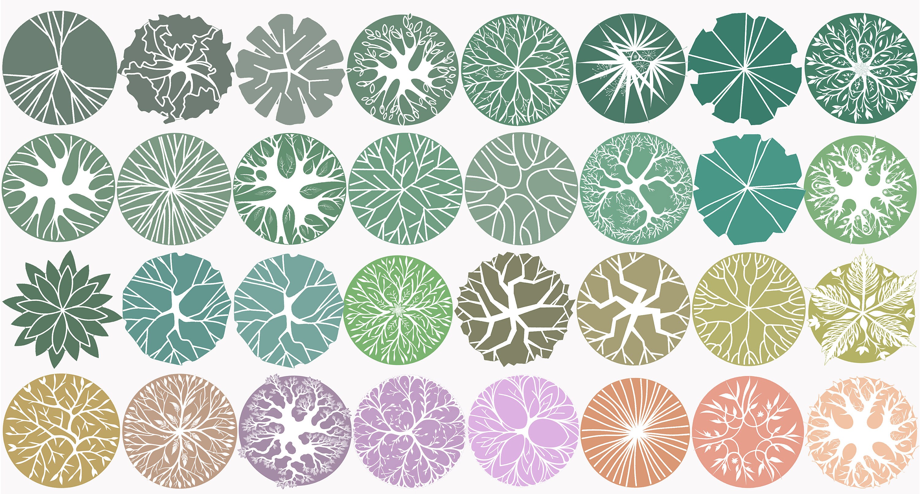 Landscape Texture Pack PNG Tree Plan View PNG Tree Stamps Landscape ...